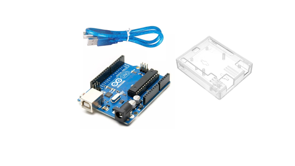 Arduino UNO + cable + estuche plástico. - EcuaRobot