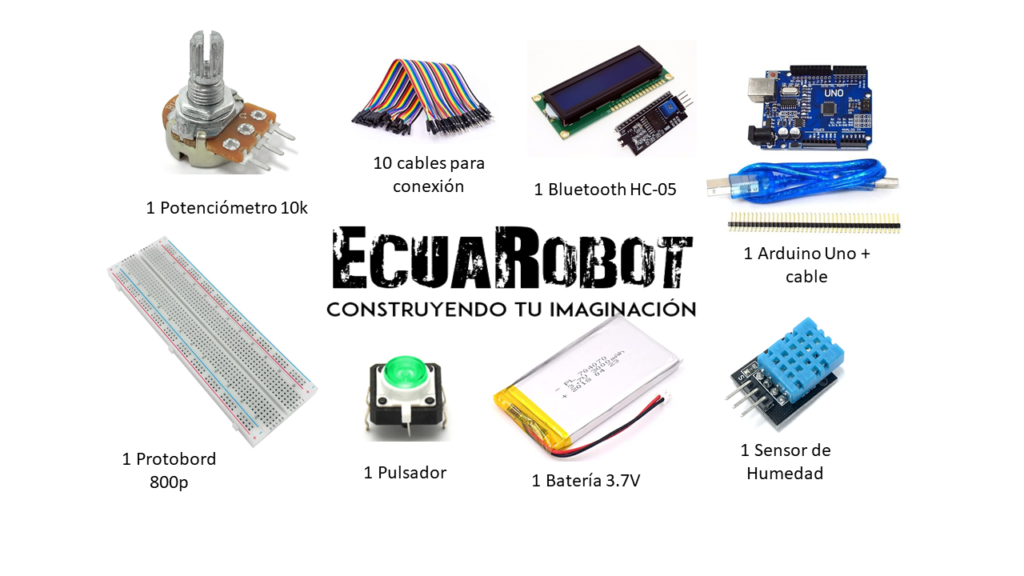 Kit Arduino – Sensor portátil de temperatura / humedad Arduino con LCD - EcuaRobot