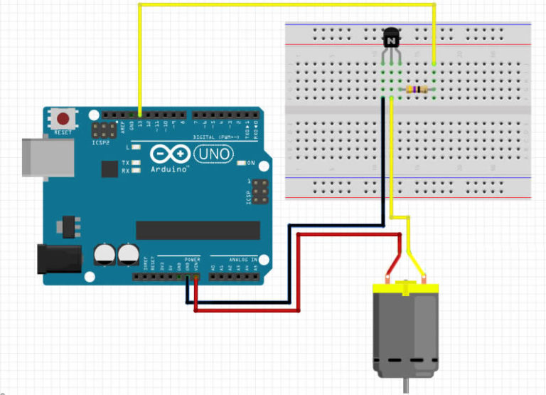Control de motores DC con transistor BC547 - EcuaRobot