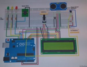 Sensor ultrasónico con alarma, LCD y temperatura - EcuaRobot